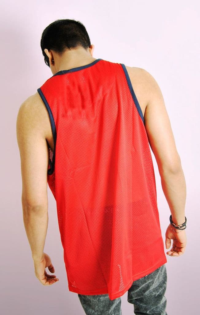 Red Mesh Basketball Vest